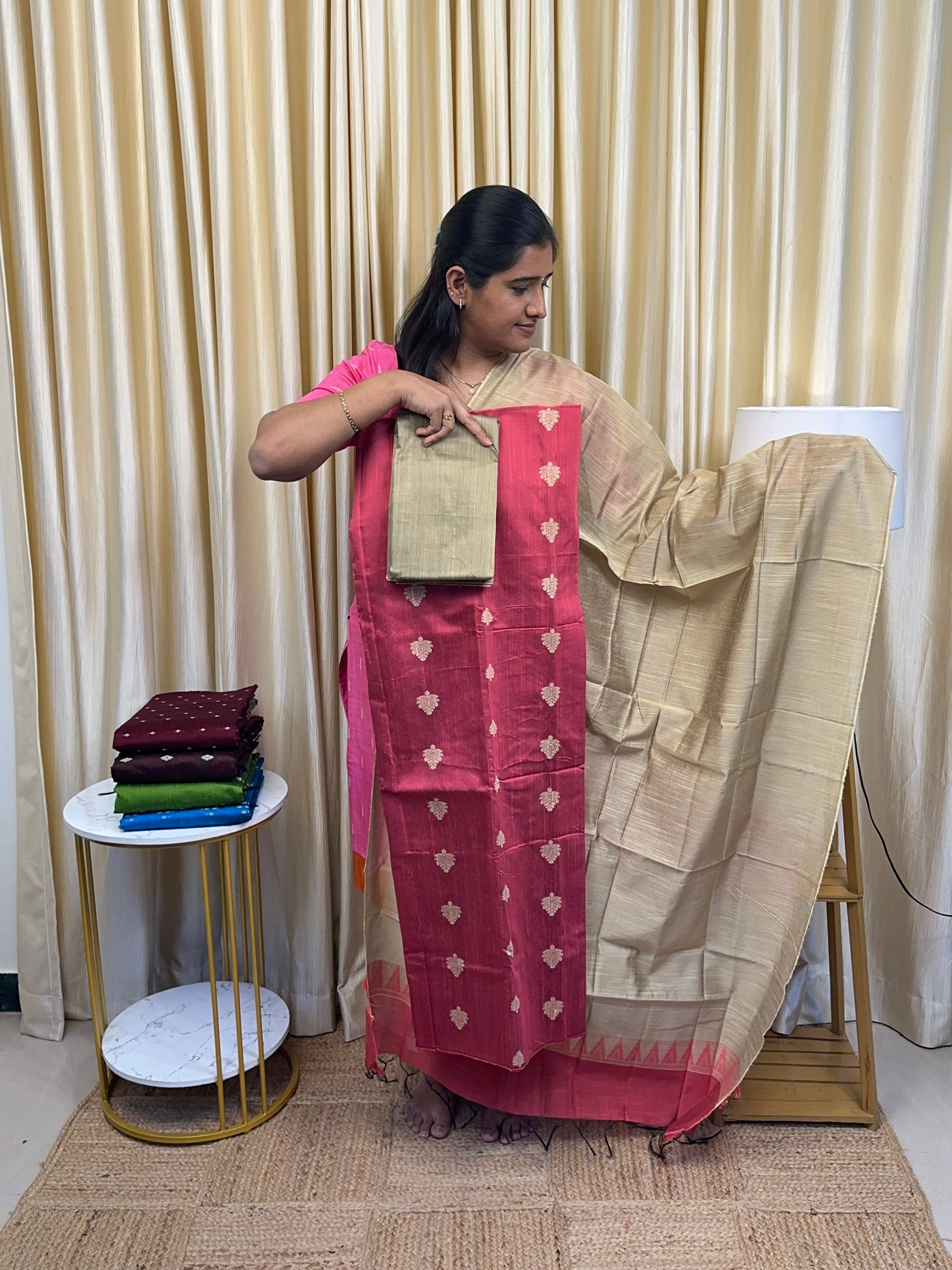 Peach Dupion Salwar suit – LAKSHA Designer studio